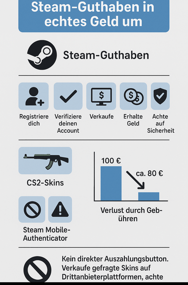 So wandelst du dein Steam-Guthaben in echtes Geld um